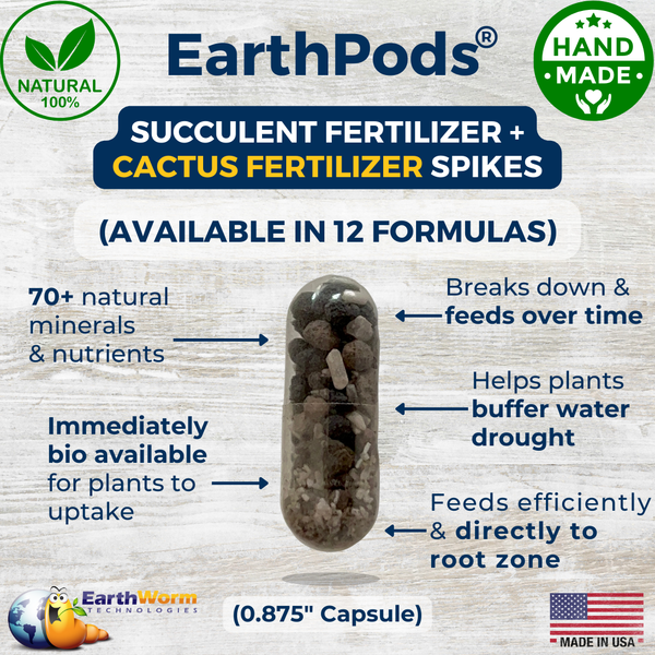EarthPods® CACTUS + SUCCULENT Organic Plant Food Capsules | Earthworm ...
