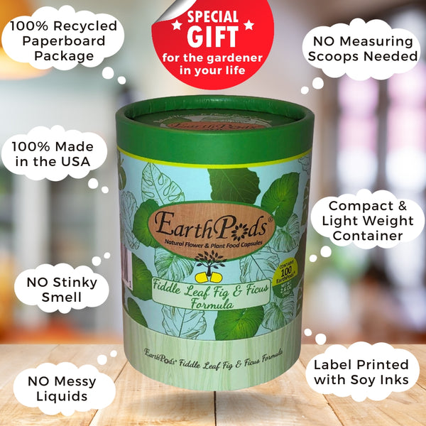 EarthPods® FIDDLE LEAF FIG & FICUS Organic Plant Food Capsules ...